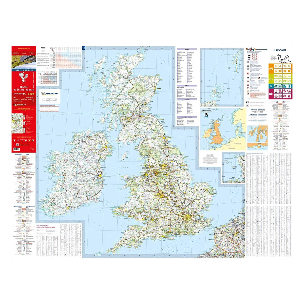 Buy Great Britain & Ireland Road Map 713 by Michelin (2024) – The Chart & Map Shop