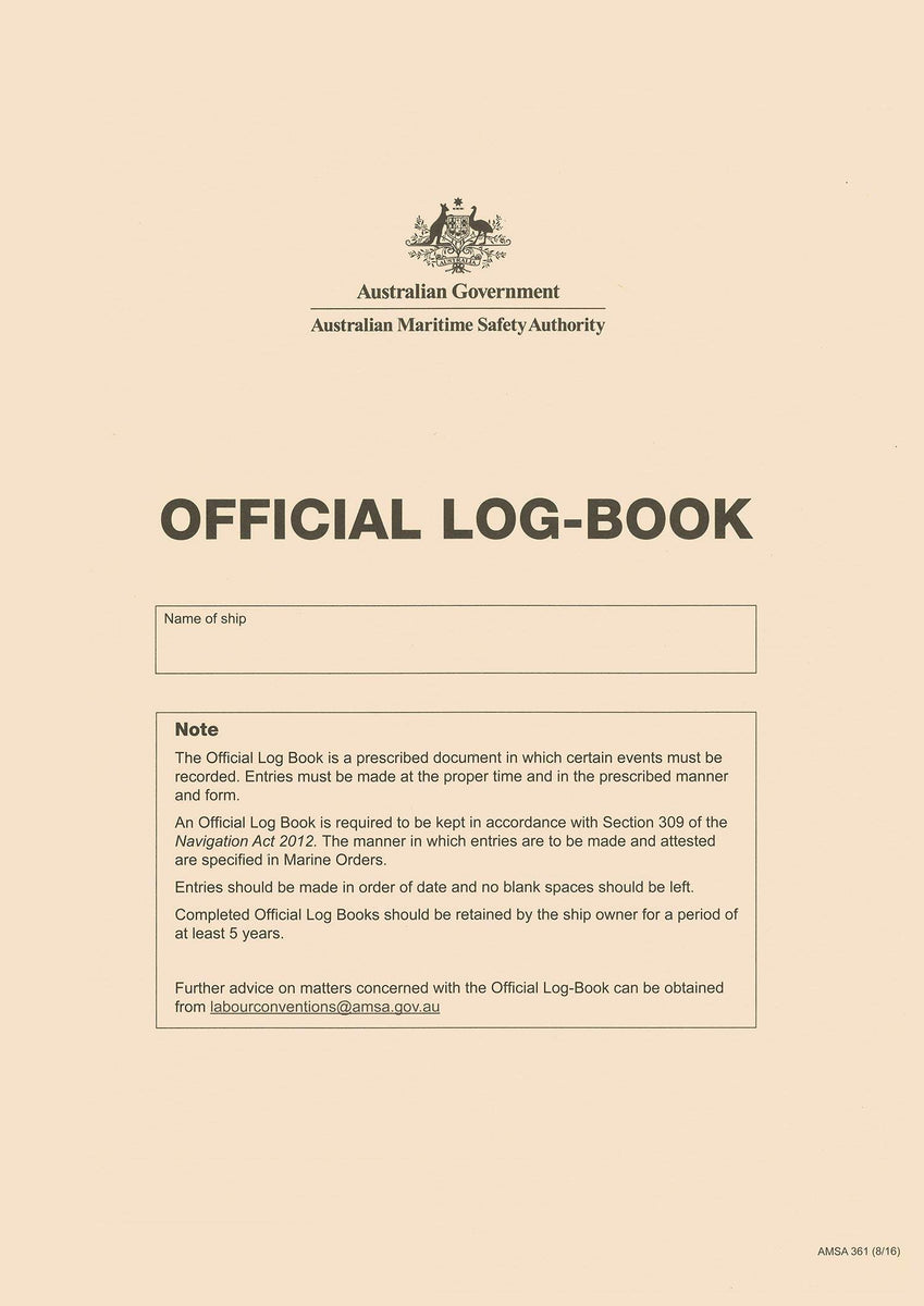 Buy AMSA Official Log-Book – The Chart & Map Shop