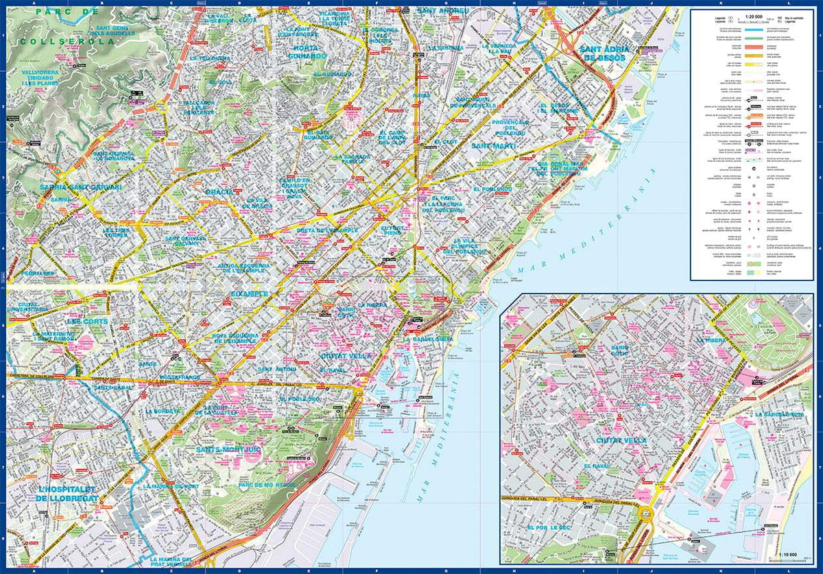 Buy Barcelona Road Map by Express Map (2021) – The Chart & Map Shop