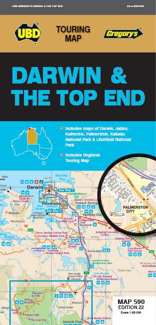 Buy Darwin & the Top End Map 590 (22nd Edition) – The Chart & Map Shop
