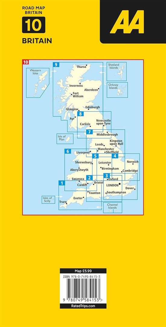 Buy AA Road Map Britain – The Chart & Map Shop