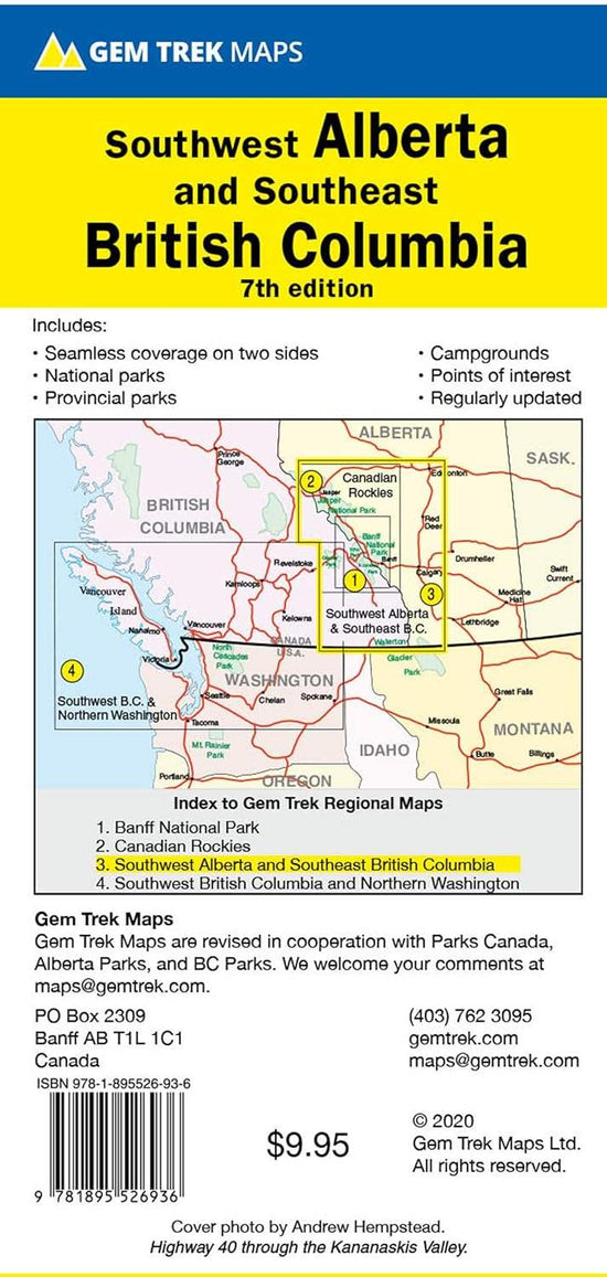 Buy Southwest Alberta & Southeast British Columbia Road Map by Gem Trek ...