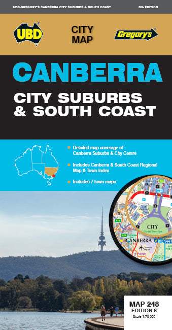 Buy Canberra City Suburbs & South Coast Map 248 8th ed – The Chart ...