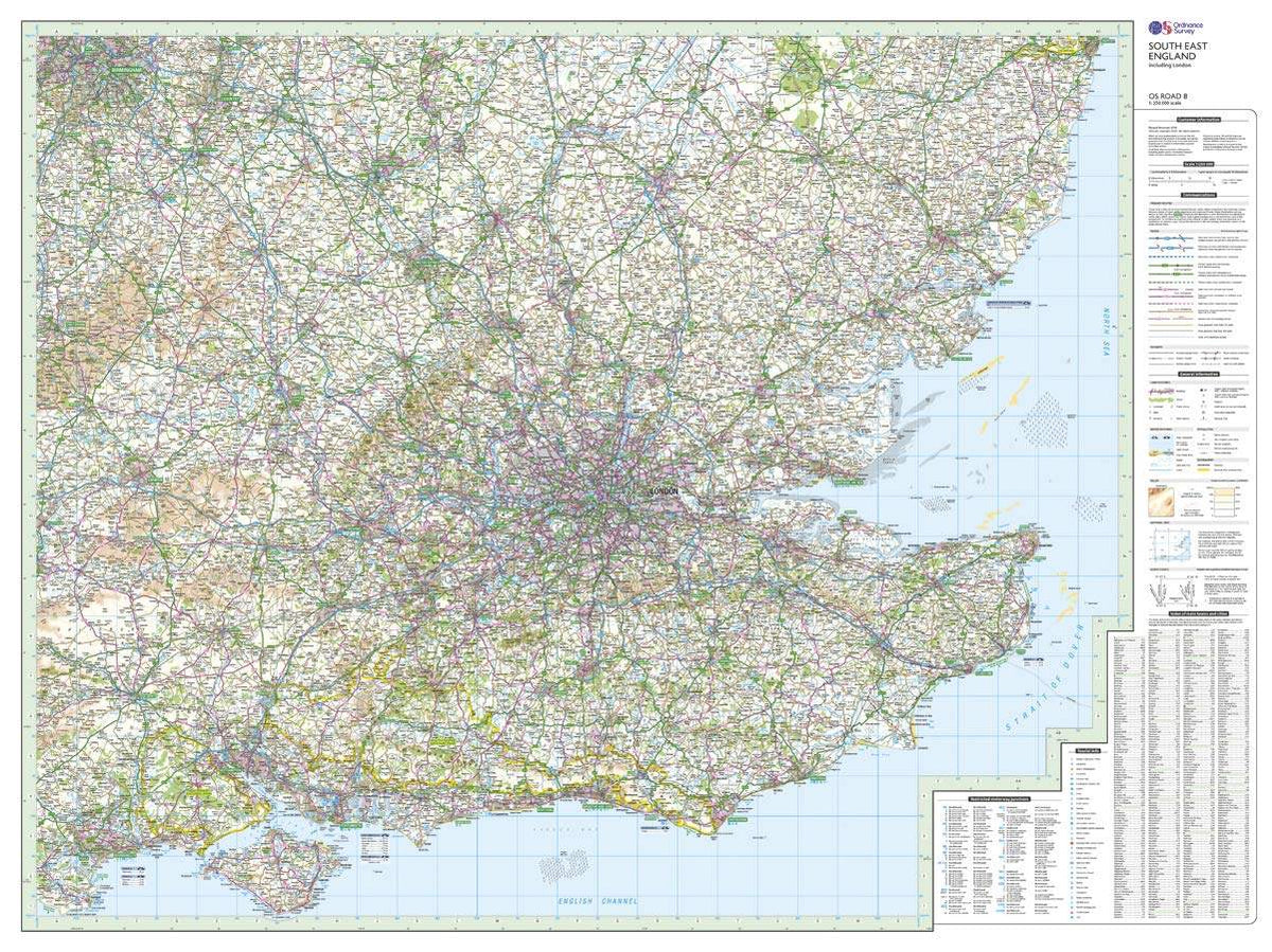 Buy South East England Road Map by Ordnance Survey (2020) – The Chart ...