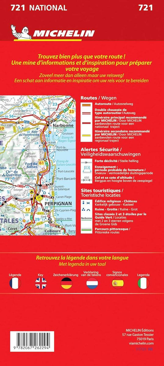 Buy France Road Map 721 by Michelin (2024) – The Chart & Map Shop