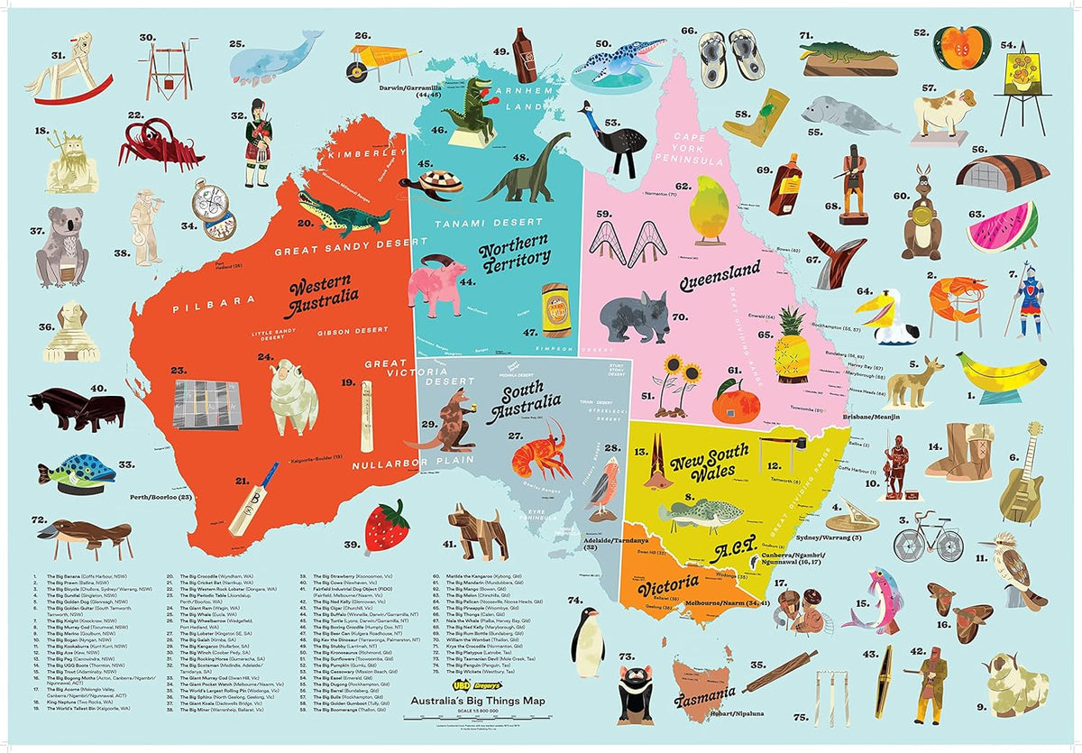 Buy Australia's Big Things Map – The Chart & Map Shop
