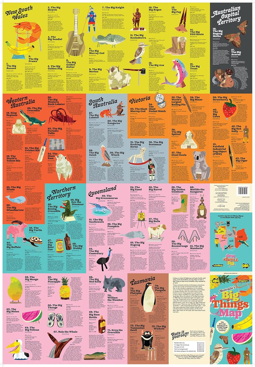 Buy Australia's Big Things Map – The Chart & Map Shop