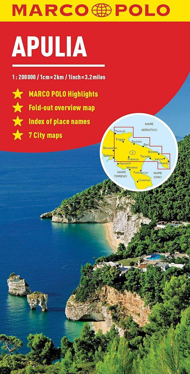 Buy Apulia Road Map by Marco Polo (2020) – The Chart & Map Shop