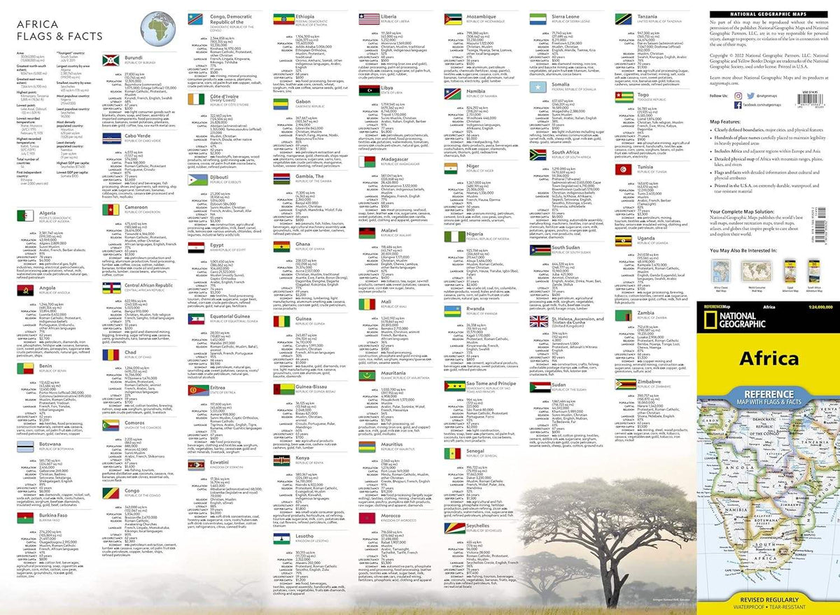 Buy National Geographic Africa Reference Map – The Chart & Map Shop