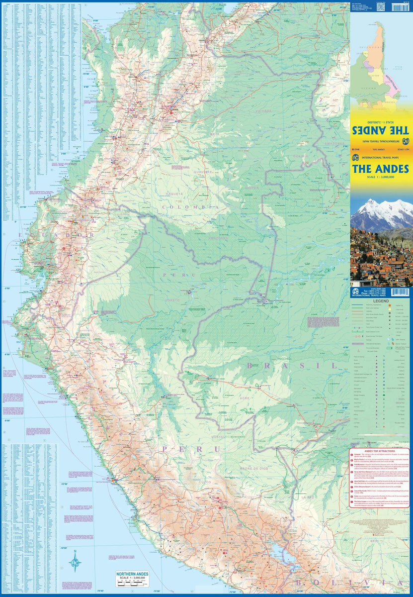 Buy The Andes Road Map by ITMB (2022) – The Chart & Map Shop