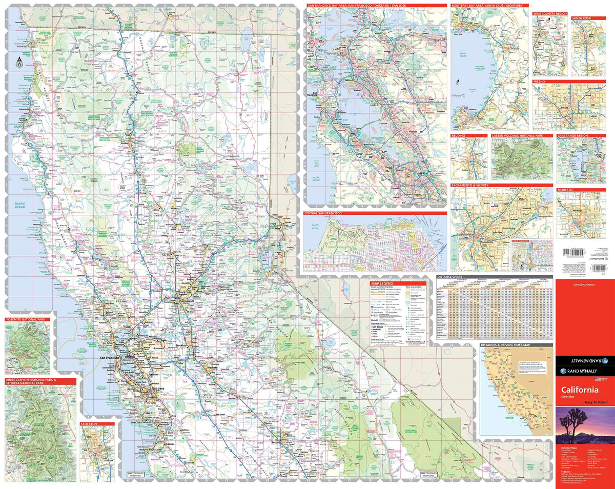 Buy California Road Map by Rand McNally (2023) – The Chart & Map Shop