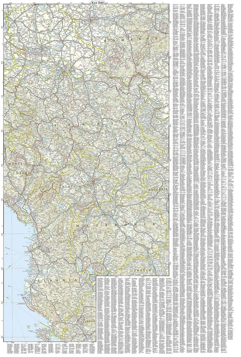 Buy Western Balkans Road Map by National Geographic (2022) – The Chart ...