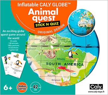 Buy 42cm Stick N Quiz Inflatable Globe by Caly Toys – The Chart & Map Shop