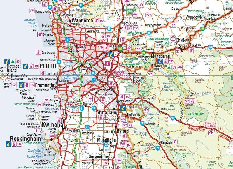 Buy Hema Perth & Region Map – The Chart & Map Shop