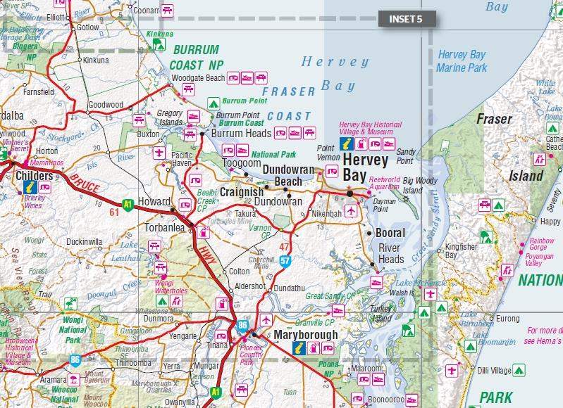 Buy Central Queensland Road Map by Hema Maps – The Chart & Map Shop