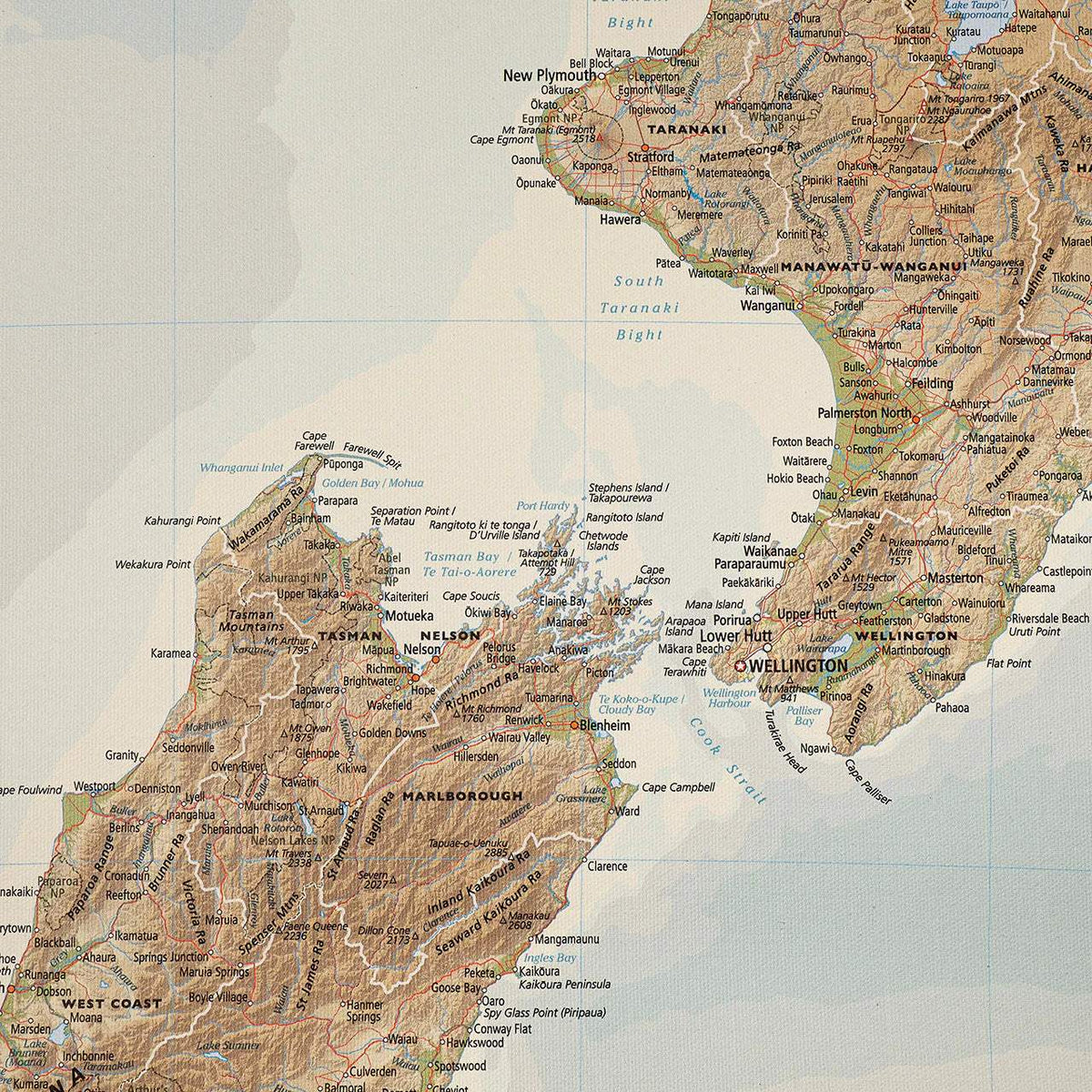 Buy Physical New Zealand/Aotearoa Canvas Map by Studio Milligram – The ...