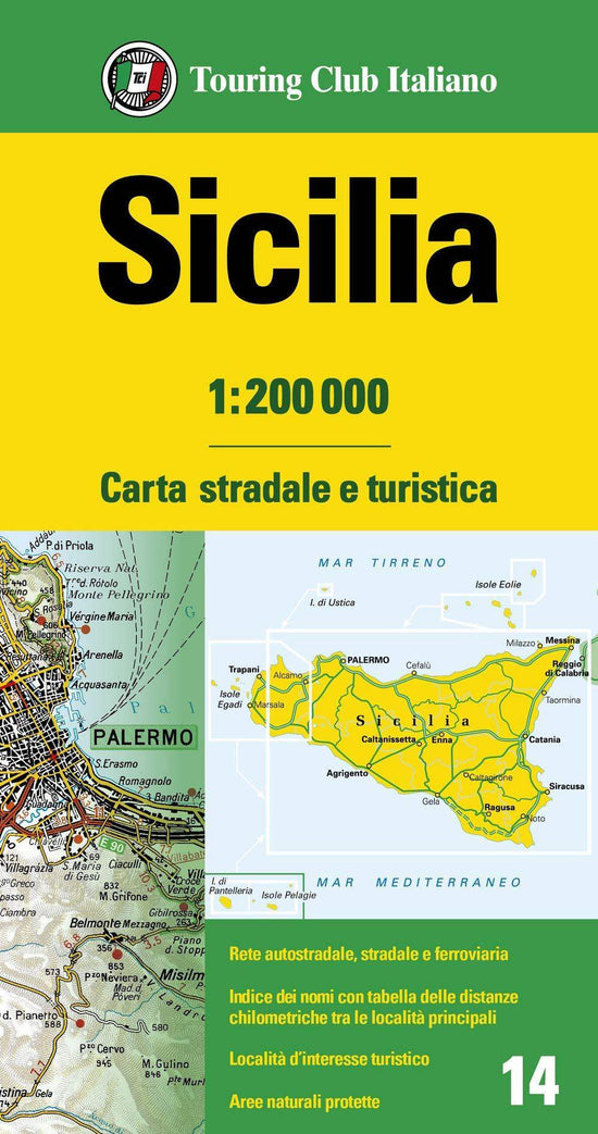 Buy Sicily Road Map by Touring Club Italiano (2020) – The Chart & Map Shop