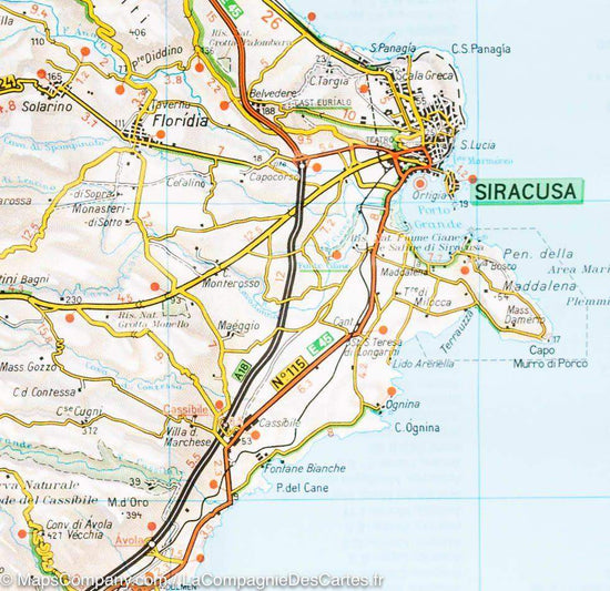 Buy Sicily Road Map by Touring Club Italiano (2020) – The Chart & Map Shop