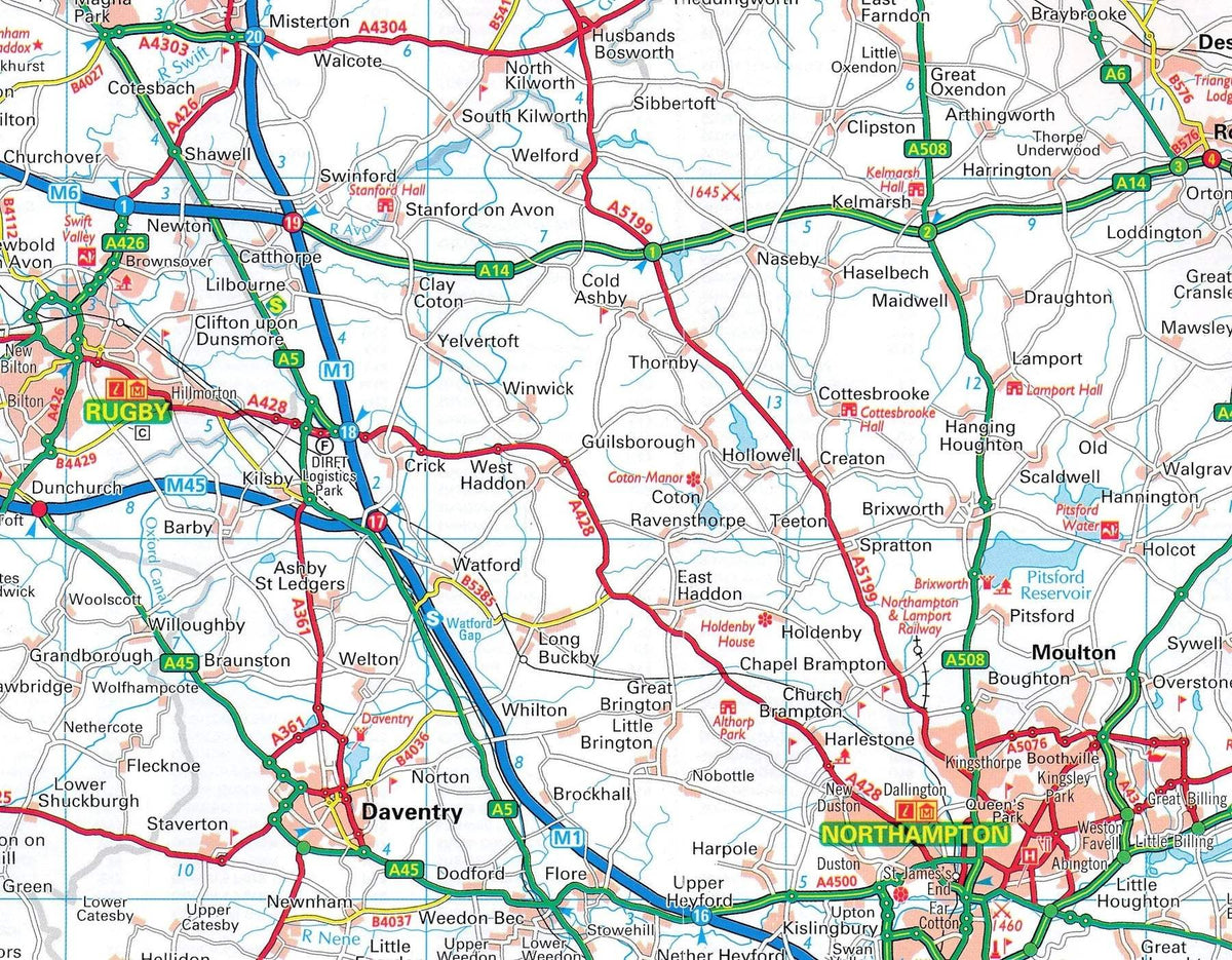 Buy AA Road Map 5 - Midlands & Central England – The Chart & Map Shop