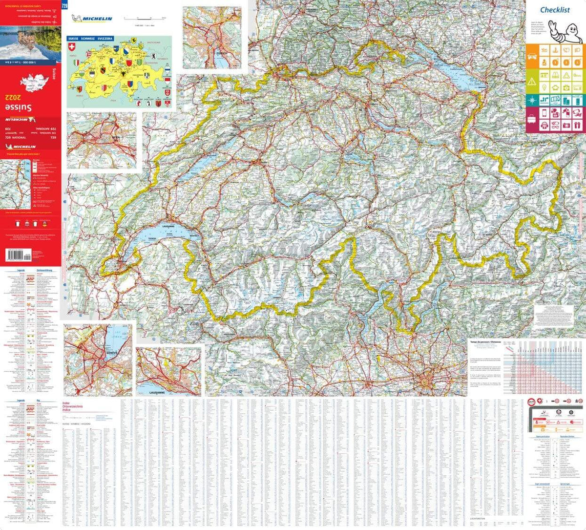 Buy Switzerland Road Map 729 by Michelin (2023) – The Chart & Map Shop