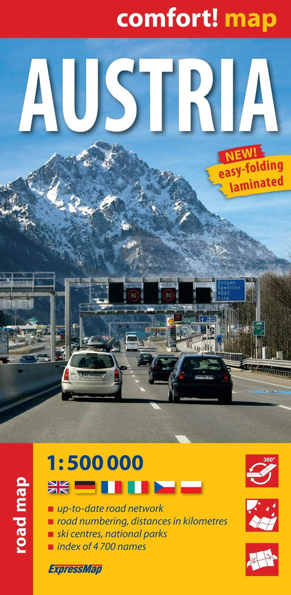 Buy Austria Road Map by Express Map (2023) – The Chart & Map Shop