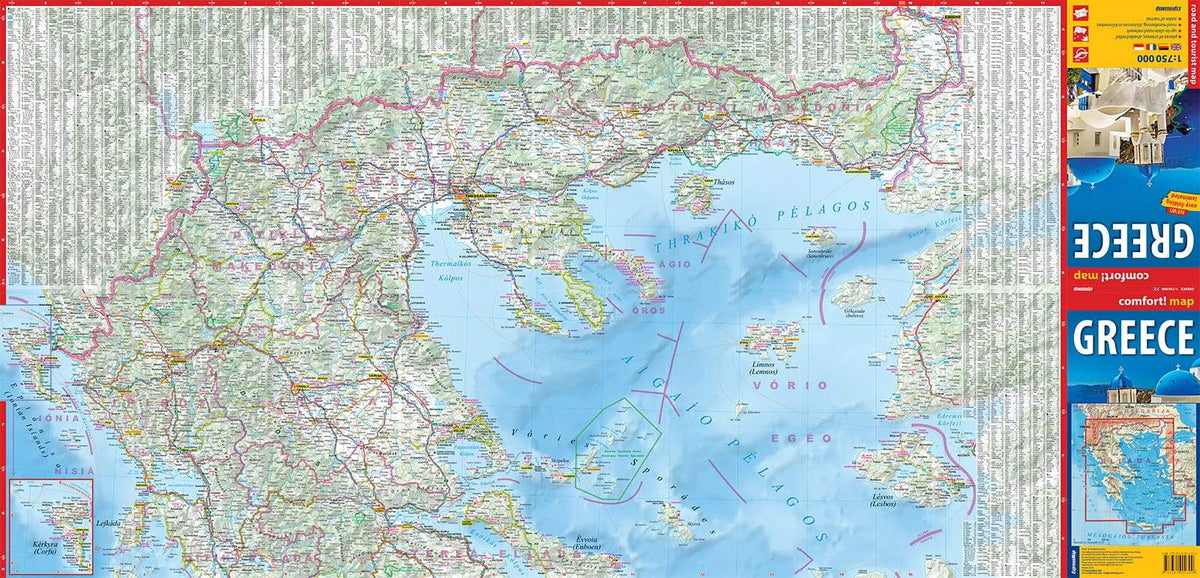 Buy Greece Road Map by Express Map (2023) – The Chart & Map Shop