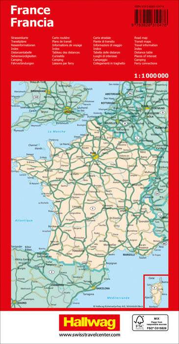 Buy France Road Map by Hallwag (2023) – The Chart & Map Shop