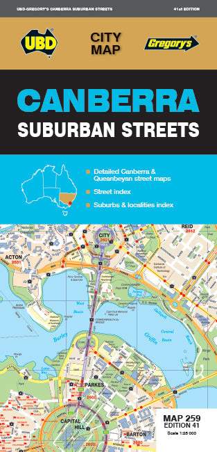 Buy Canberra Suburban Streets Map 259 (41st Edition) – The Chart & Map Shop