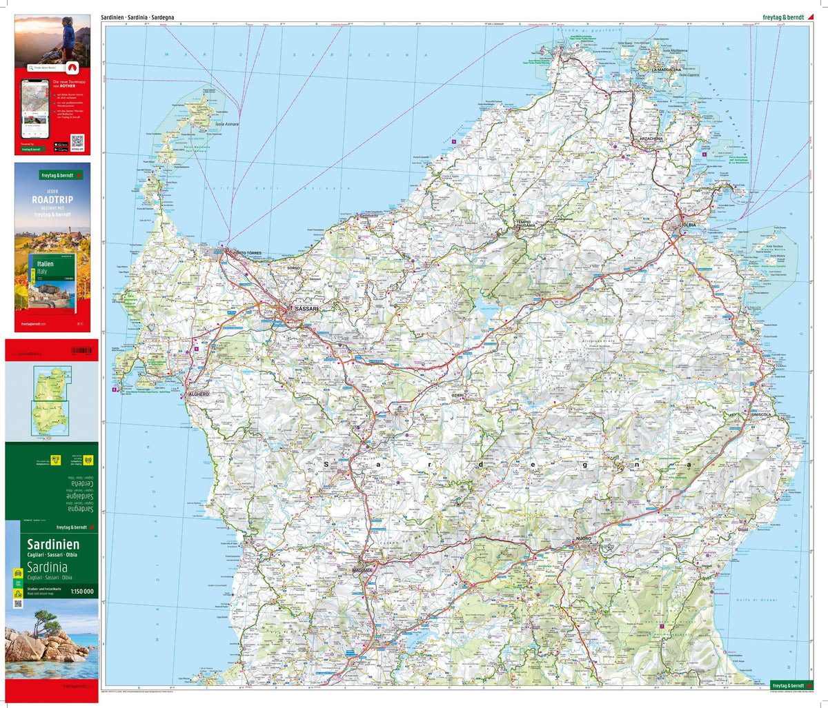 Buy Sardinia Road Map by Freytag & Berndt (2022) – The Chart & Map Shop