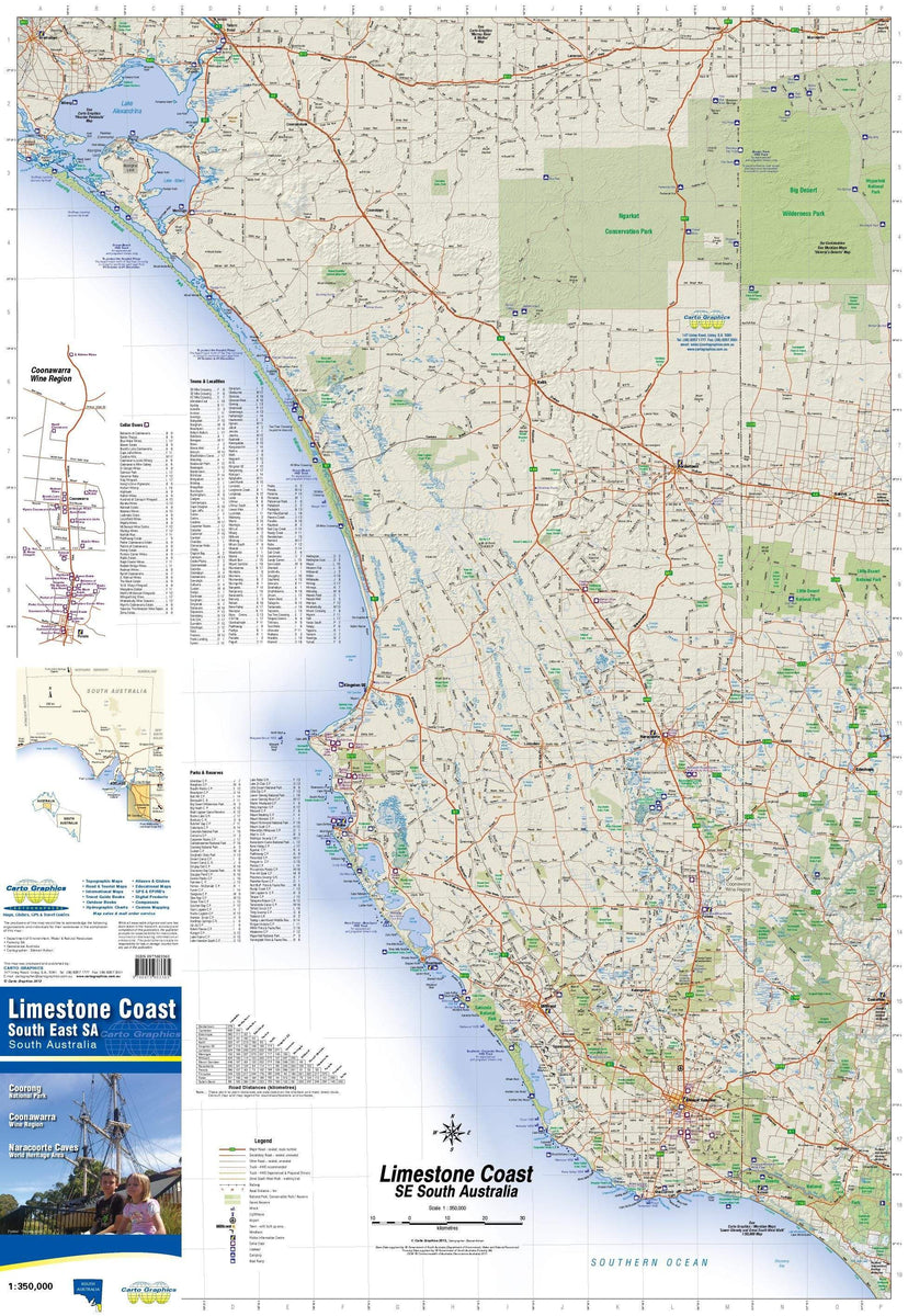 Buy Limestone Coast South East SA Road Map by Carto Graphics – The ...