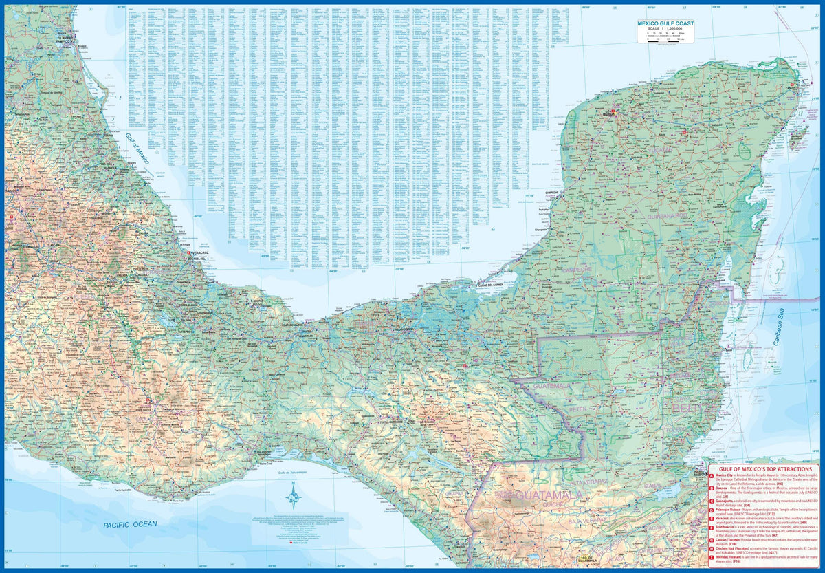 Buy Mexico Gulf Coast Road Map by ITMB (2023) – The Chart & Map Shop