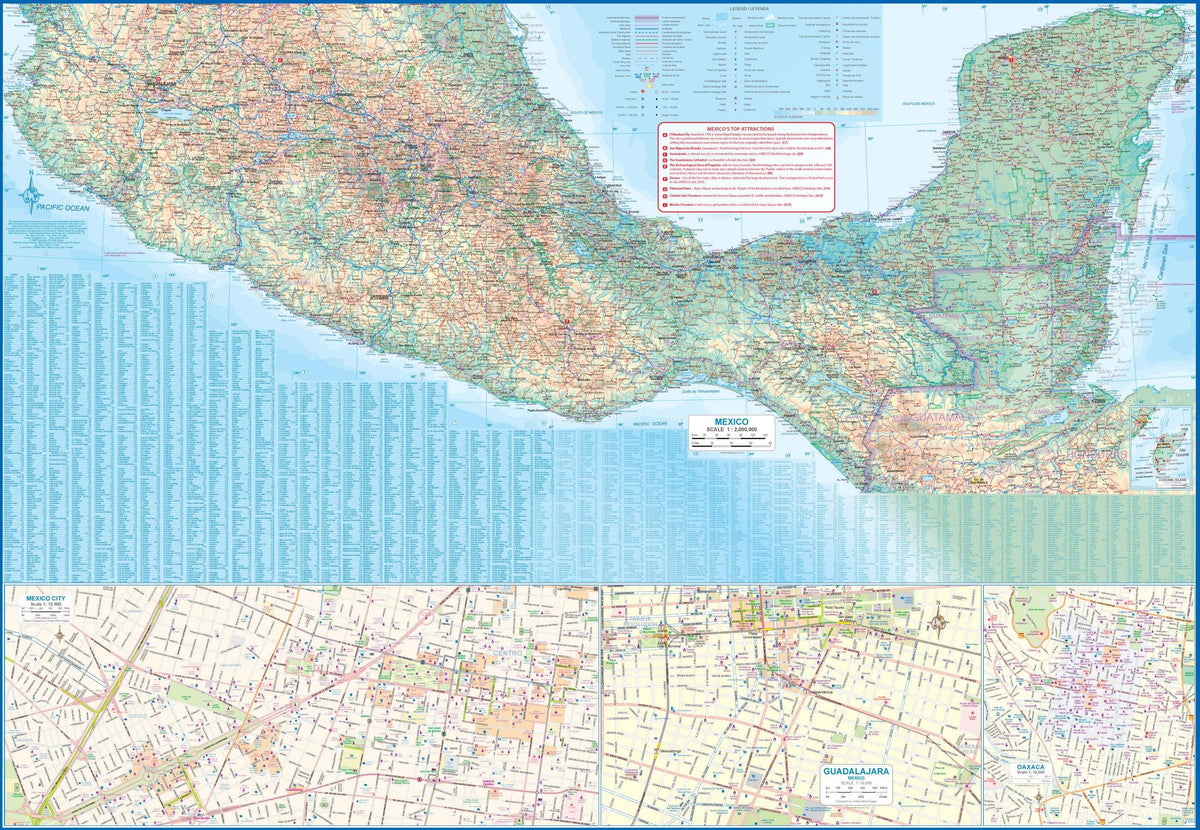 Buy Mexico Road Map by ITMB (2022) – The Chart & Map Shop