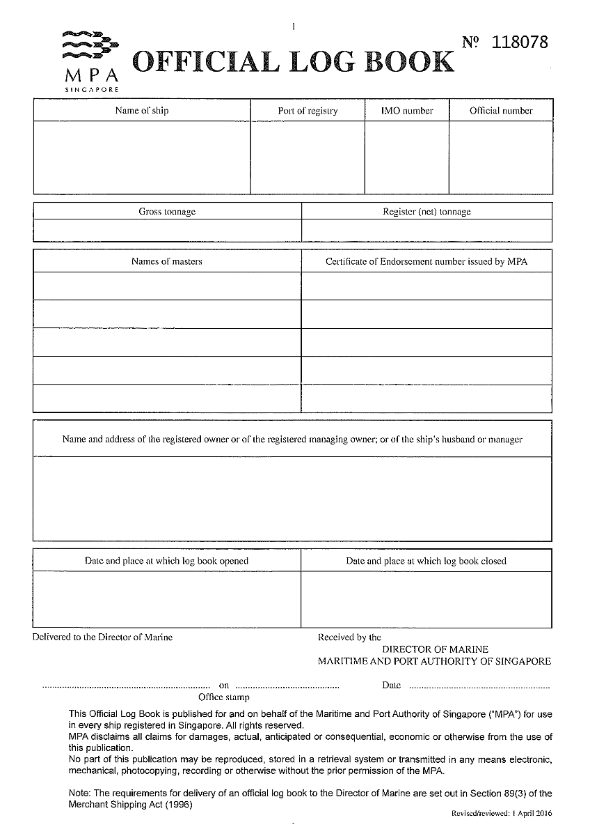 Buy MPA Official Log Book – The Chart & Map Shop