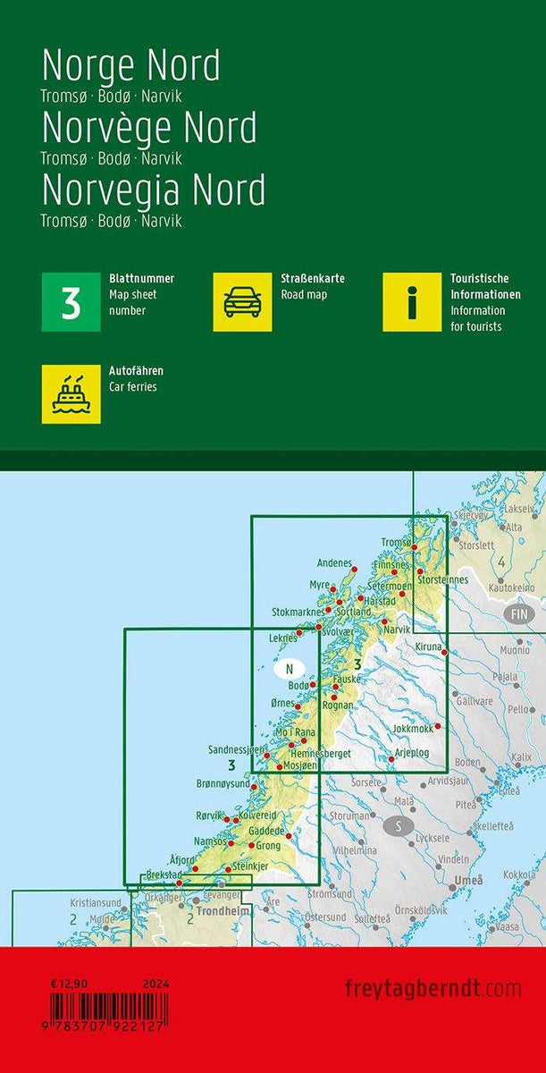 Buy Norway North Road Map by Freytag & Berndt (2023) – The Chart & Map Shop