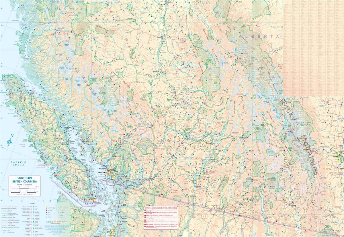 Buy Southern BC & Alberta Road Map by ITMB (2023) – The Chart & Map Shop