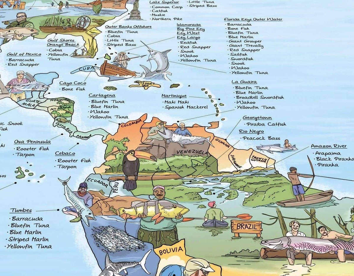 Buy Awesome Maps Fishing Map – The Chart & Map Shop