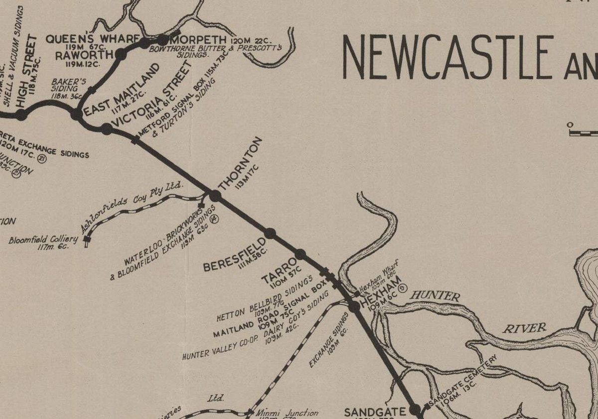Buy 1950 Newcastle and Maitland Railways Historical Map – The Chart ...