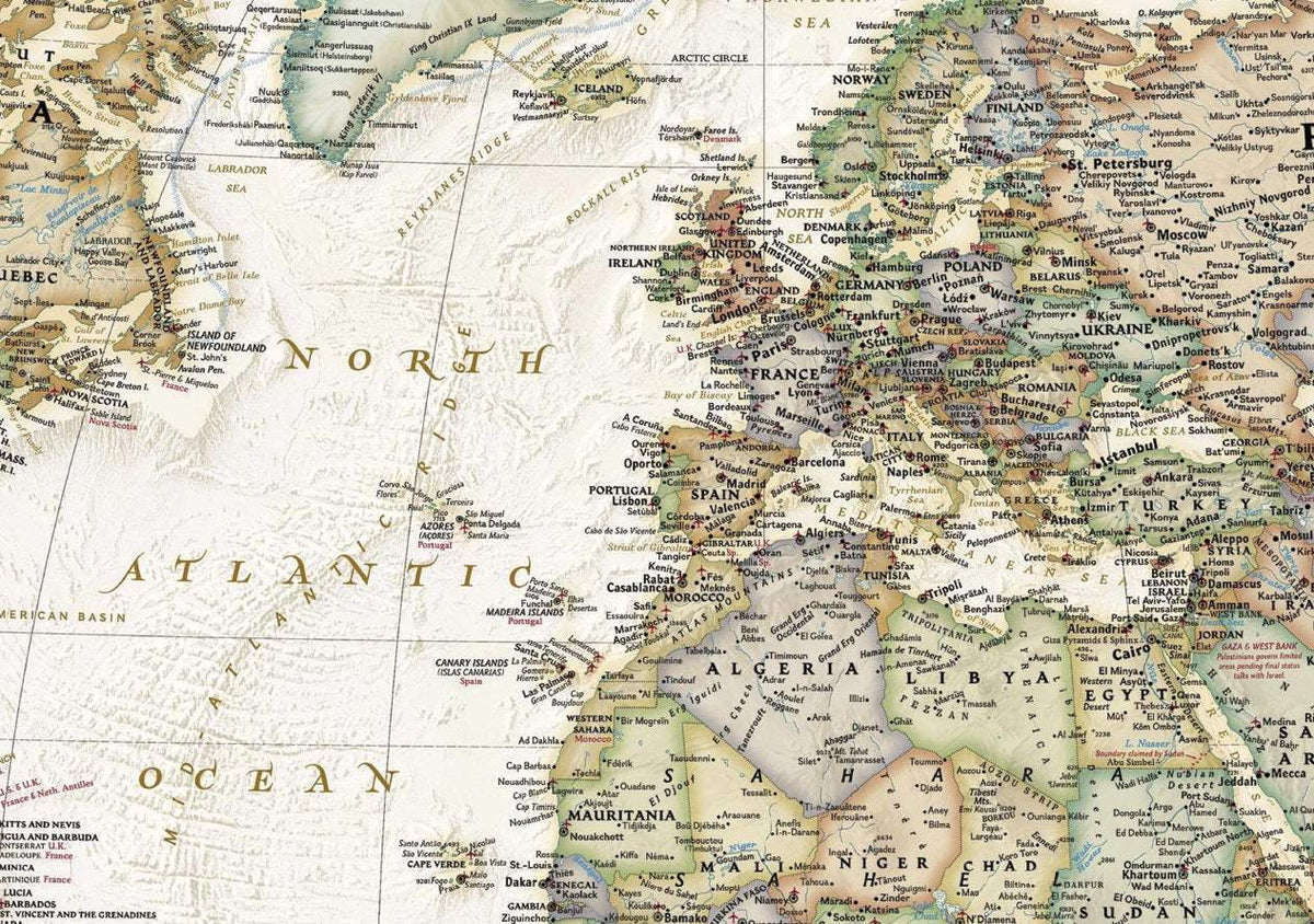 Buy World Executive Large Wall Map by National Geographic – The Chart ...