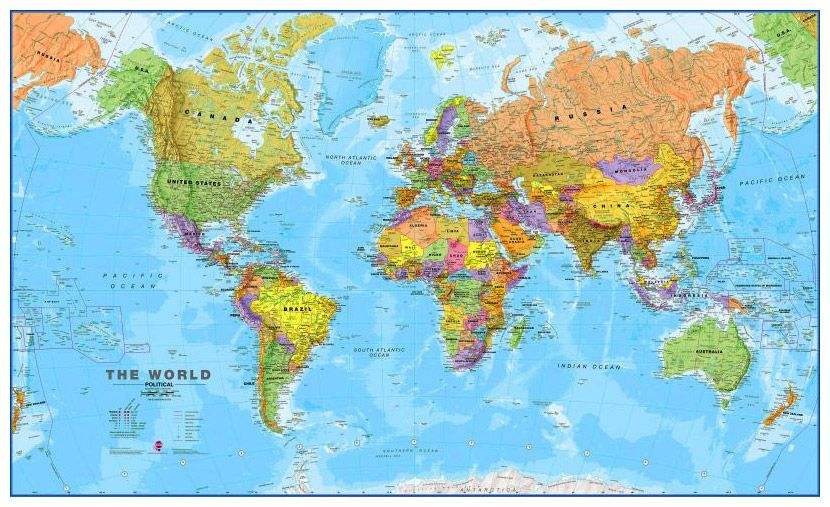 Buy World Map Small by Maps International (2014) – The Chart & Map Shop