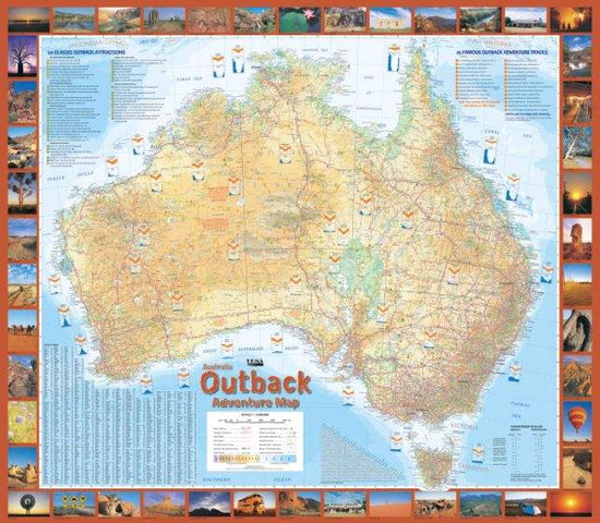 Buy Australia Outback Adventure Wall Map (4th Edition) by Hema Maps ...