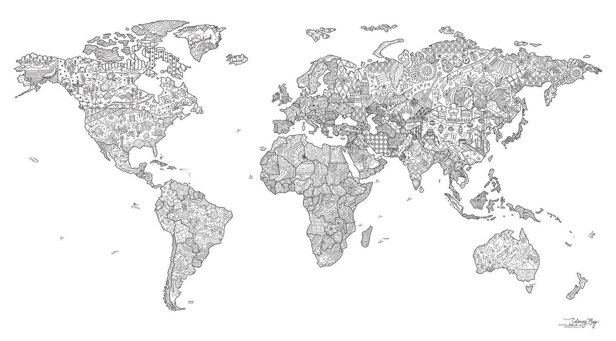 Buy Awesome Maps Colouring Map – The Chart & Map Shop