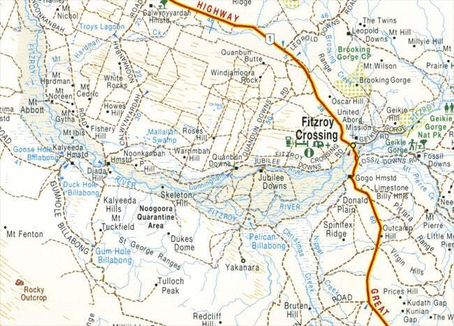 Buy Pilbara Kimberley Road Map by QPA – The Chart & Map Shop