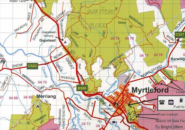 Buy Beechworth-Albury-Wangaratta Adventure Road Map (1st Edition) by ...