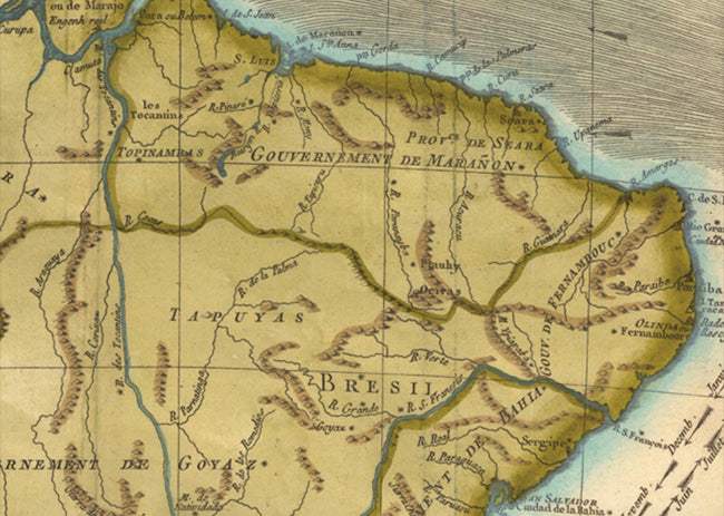 Buy 1780 Brazil Historical Map – The Chart & Map Shop