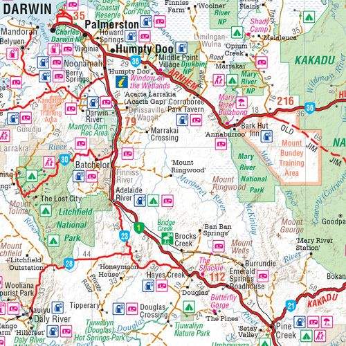 Buy Northern Territory Handy Map Road Map (13th Edition) by Hema Maps ...
