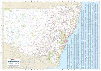 Buy New South Wales & Sydney (Laminated) Postcode Wall Map by ...