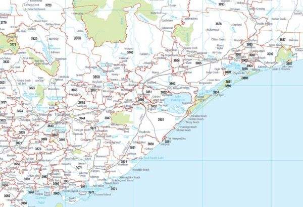 Buy Victoria & Melbourne Postcode Wall Map by Cartodraft Australia ...