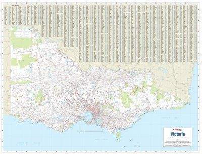 Buy Victoria & Melbourne Postcode Wall Map by Cartodraft Australia ...