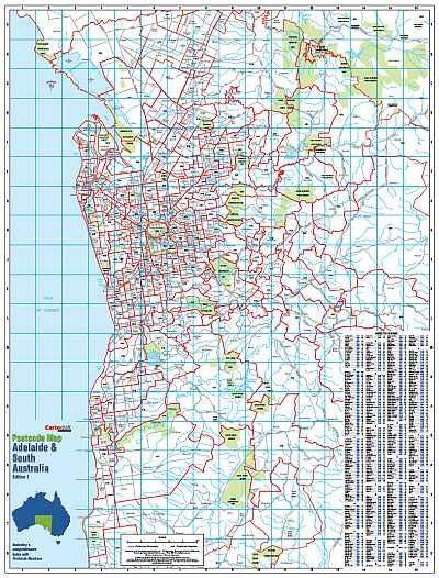 Buy Adelaide Postcode Wall Map by Cartodraft Australia – The Chart ...