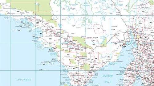 Buy South Australia Postcode Wall Map by Cartodraft Australia – The ...